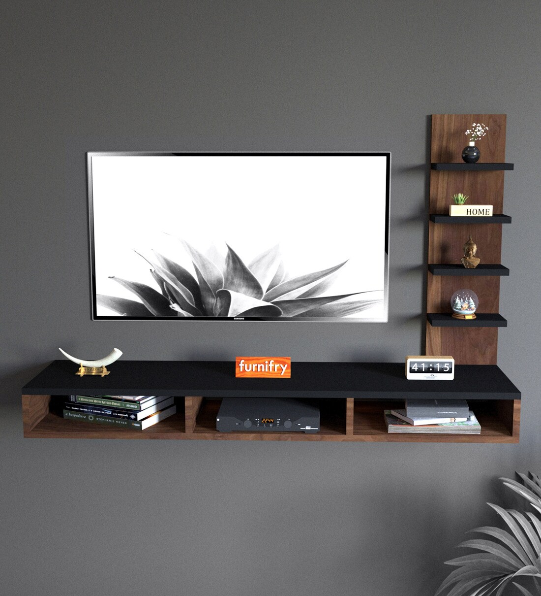 Buy Nelson TV Unit in Walnut Finish for TVs up to 42\ Online - TV Units ...