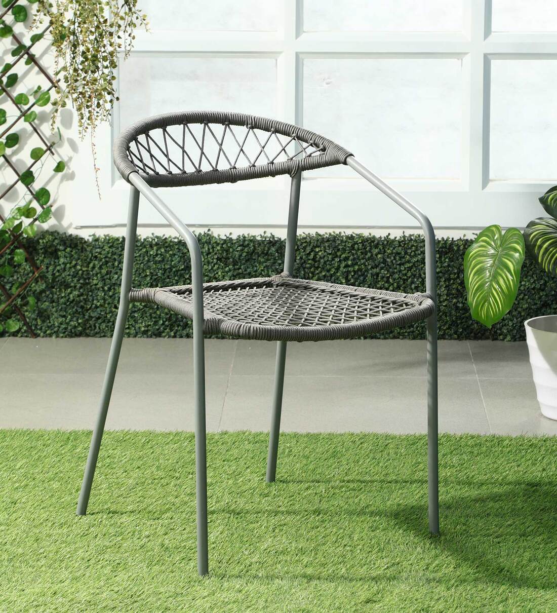 Buy Twister Metal Outdoor Seating in Grey & Grey Colour Online ...