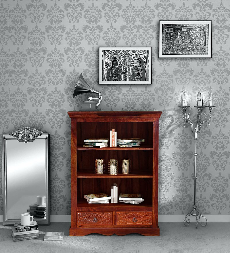 Buy Vayaka Sheesham Wood Book Shelf In Honey Oak Finish Online ...
