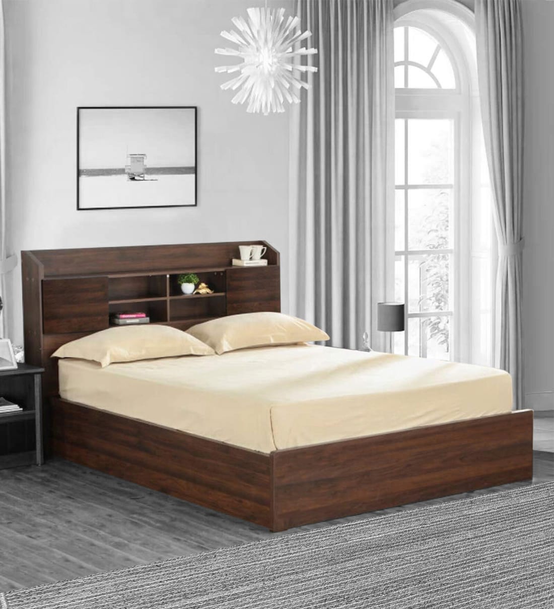 Buy Veloro King Size Bed with Box Storage in Brown Colour at 23% OFF by ...