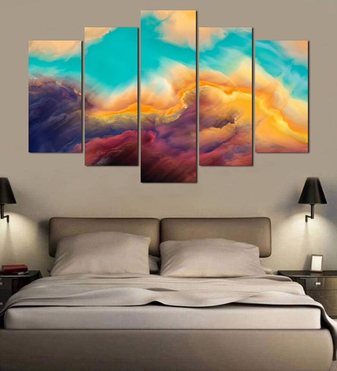 Buy The of Amour Multicolour MDF Abstract Art Panel Set of 5 at 35% OFF ...