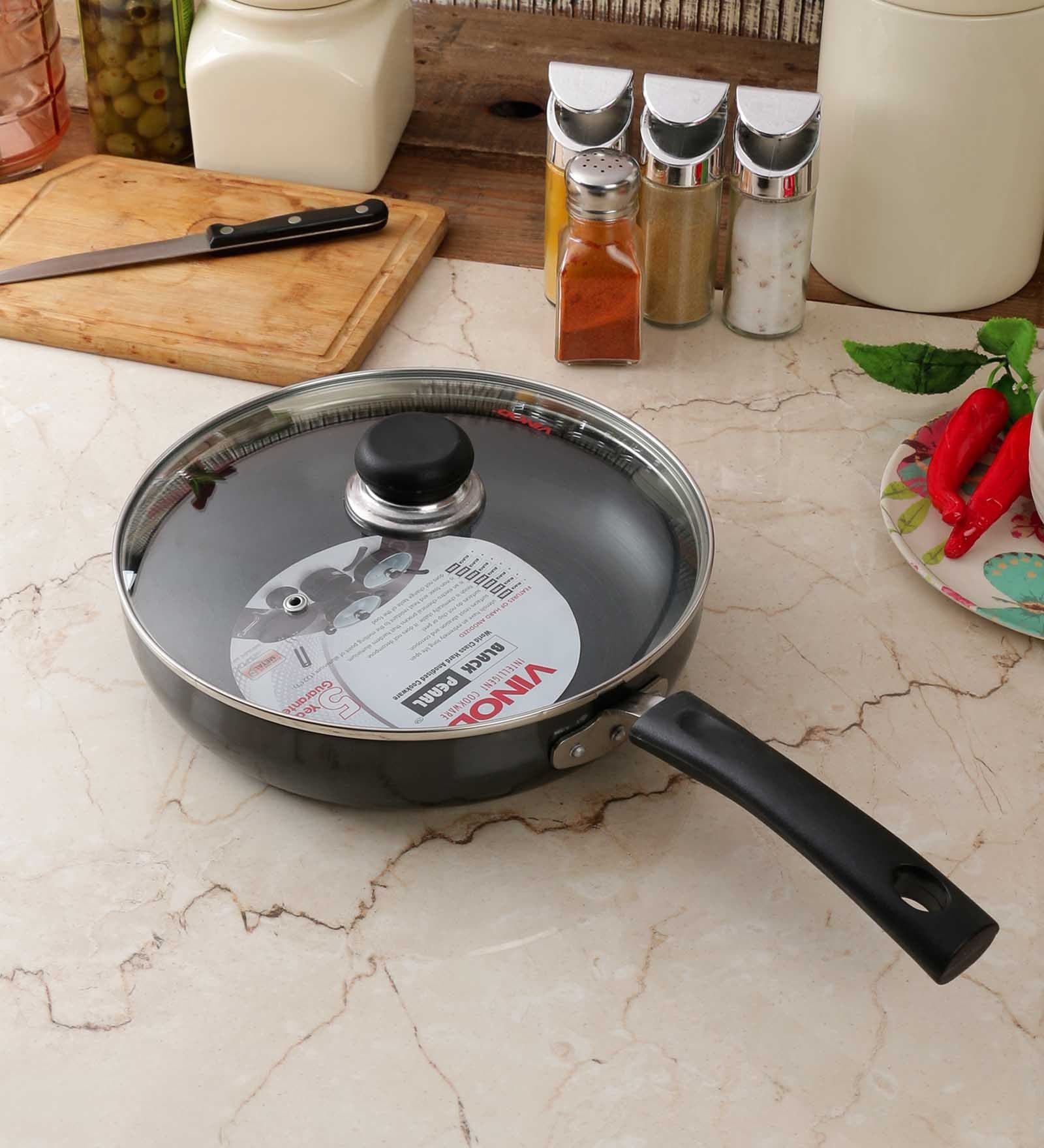 Buy Vinod Cookware 24Cm Deep Frypan with Lid Online - Frying & Tadka ...