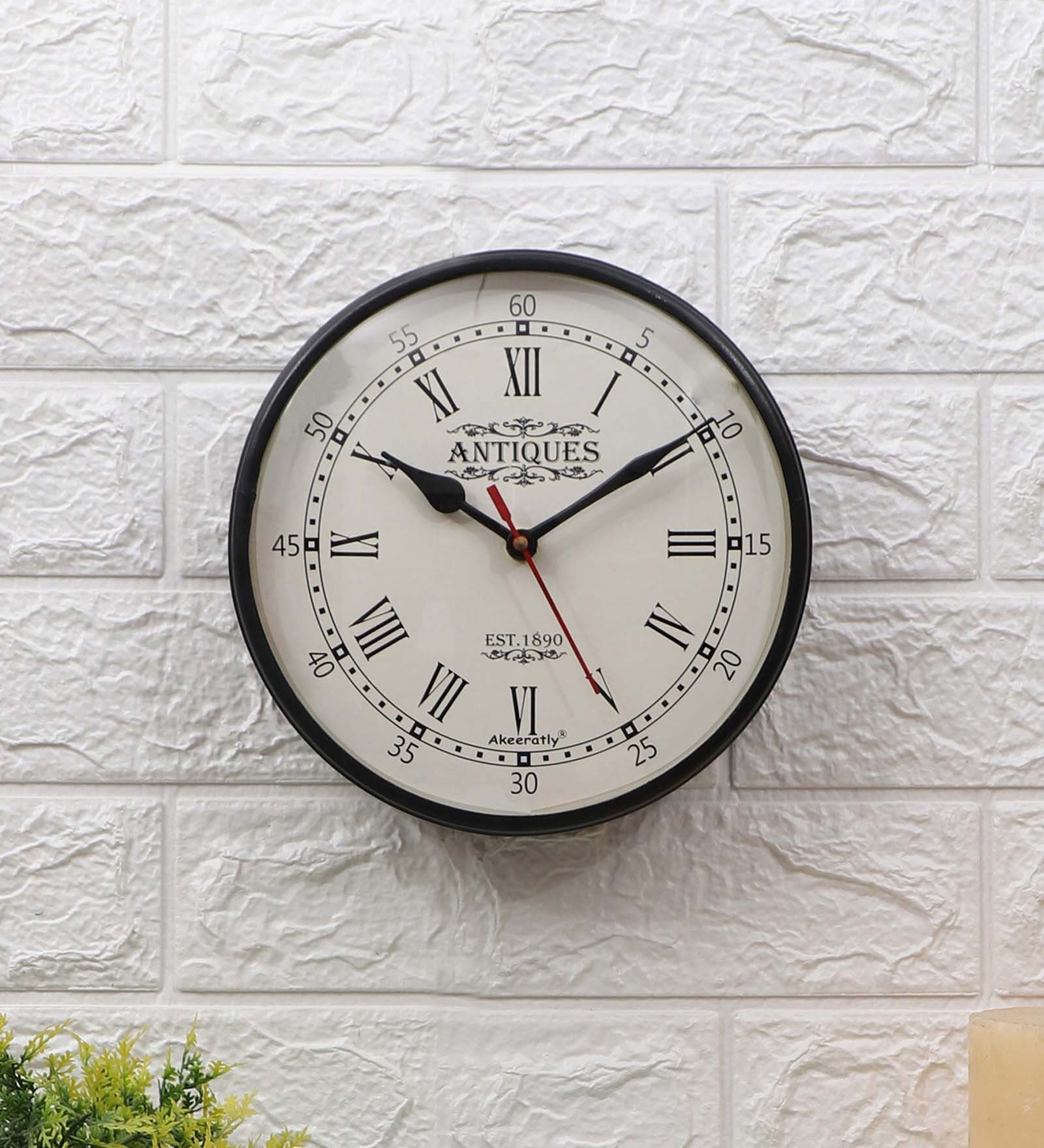 Buy Black Metal Thump Vintage Wall Clock Online - Vintage Wall Clocks ...
