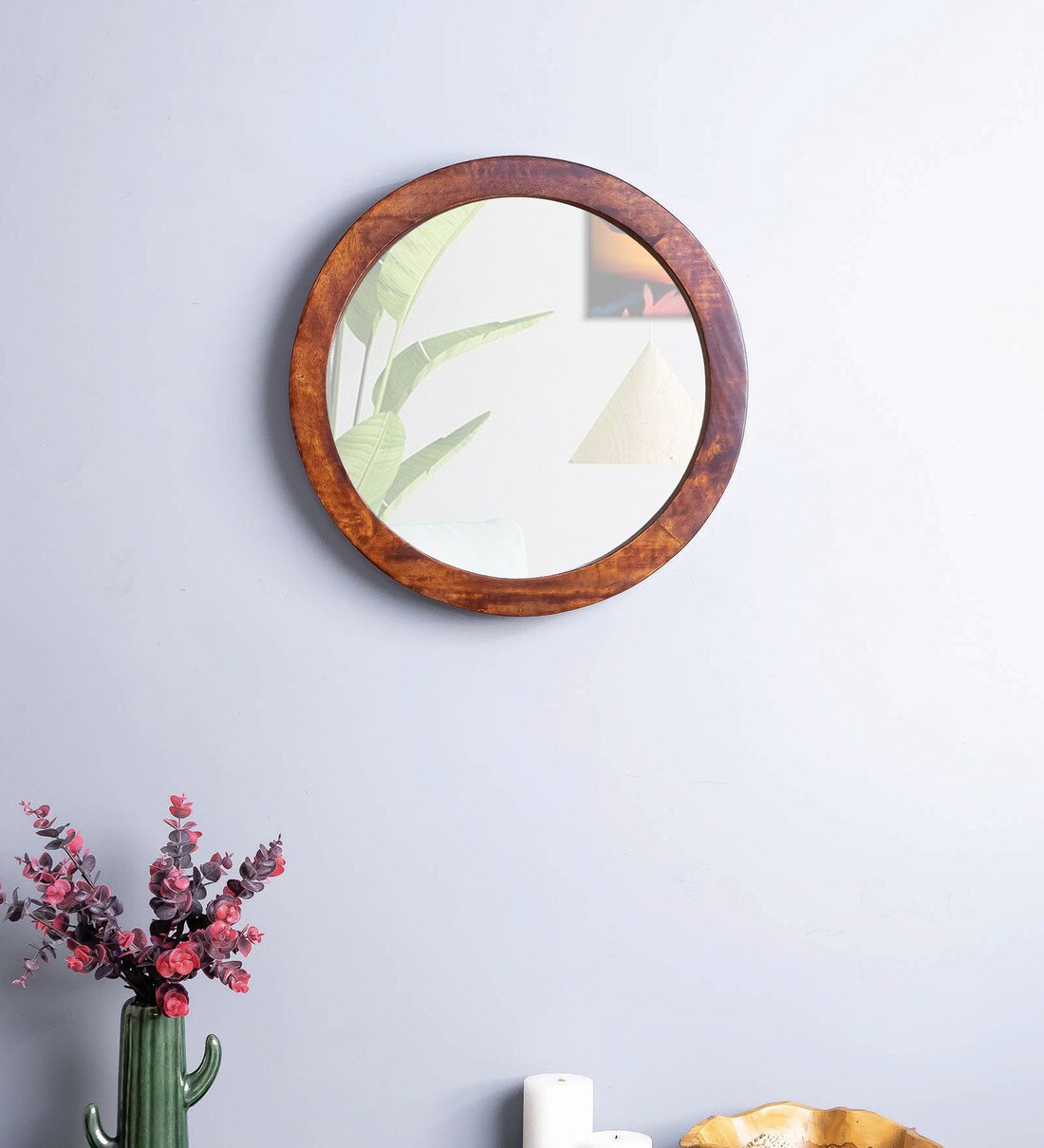 Buy Walnut Glass Decorative Mirror at 100% OFF by Think artly | Pepperfry