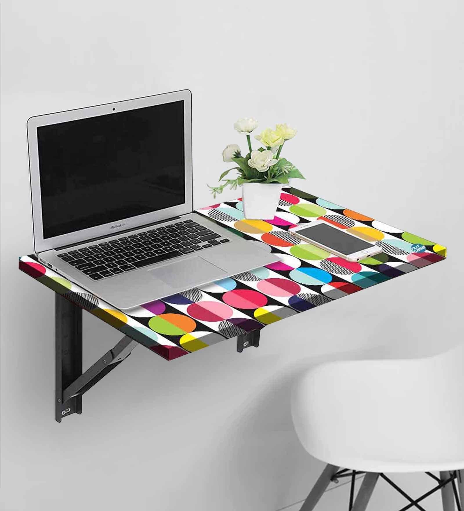 Buy Wall Mounted Foldable Study Table with Retro Design in Matte Finish ...