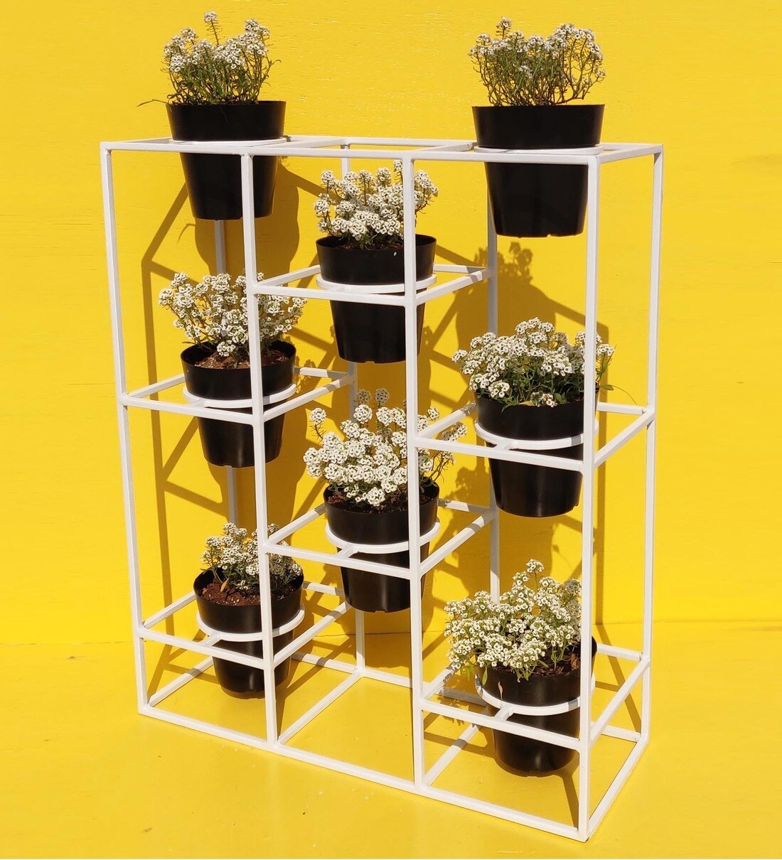 Buy White & Black Steel 8 In 1 Pot Stand With Pot By Pipe Piper Online ...