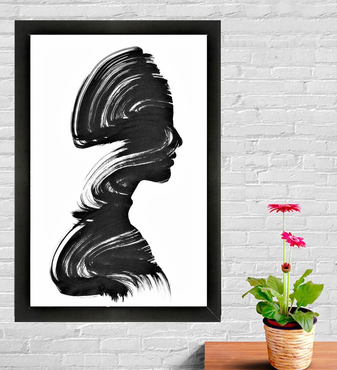 Buy White \Human Face Portrait\ Framed Original Handmade On Canvas ...