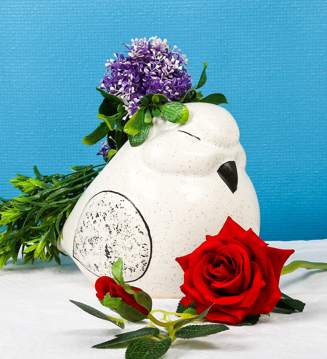 Buy White Ceramic Pigeon Shape Planter by Justoriginals at 32% OFF by ...