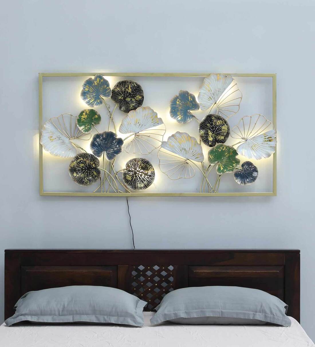 Buy White Iron Water Lilly Frame Metal Wall Art at 32% OFF by ...