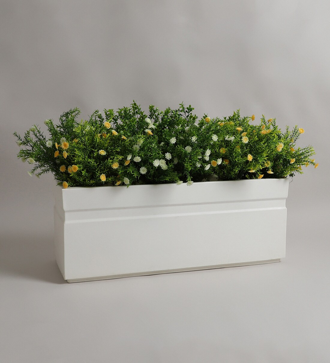 Buy White Polymer 36 Inch Rectangular Planter by Yuccabe Italia Online ...