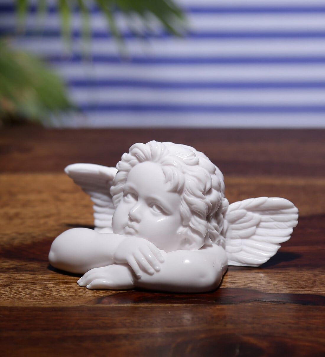 Buy White Resin Angel Face Carved Figurine by Handicrafts Paradise ...