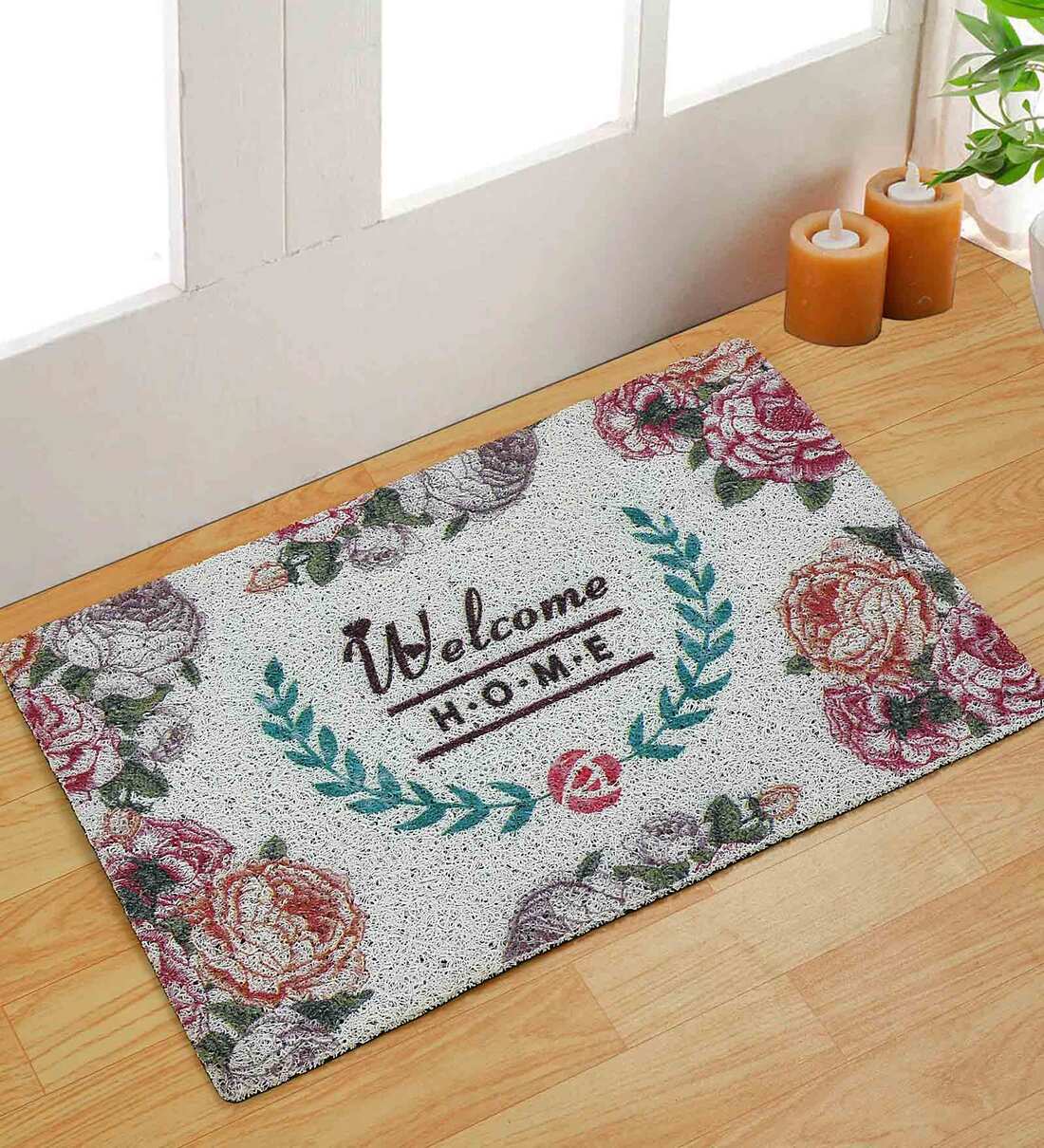 Buy White Rubber Slogan Pattern 23x15 inch AntiSkid Door Mat by Lehar ...
