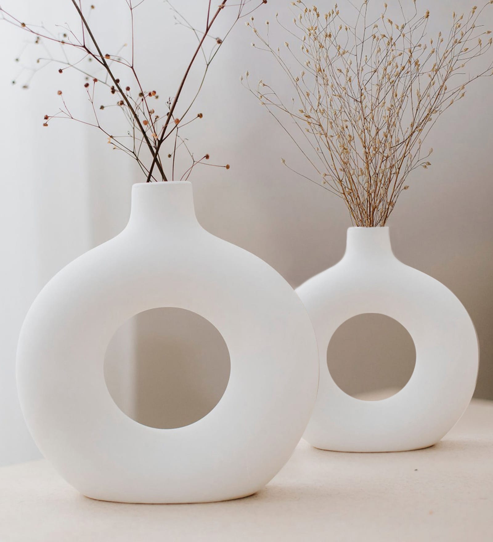 Buy White Ceramic Mulan Table Vases Online - Vases - Vases - Home Decor - Pepperfry Product