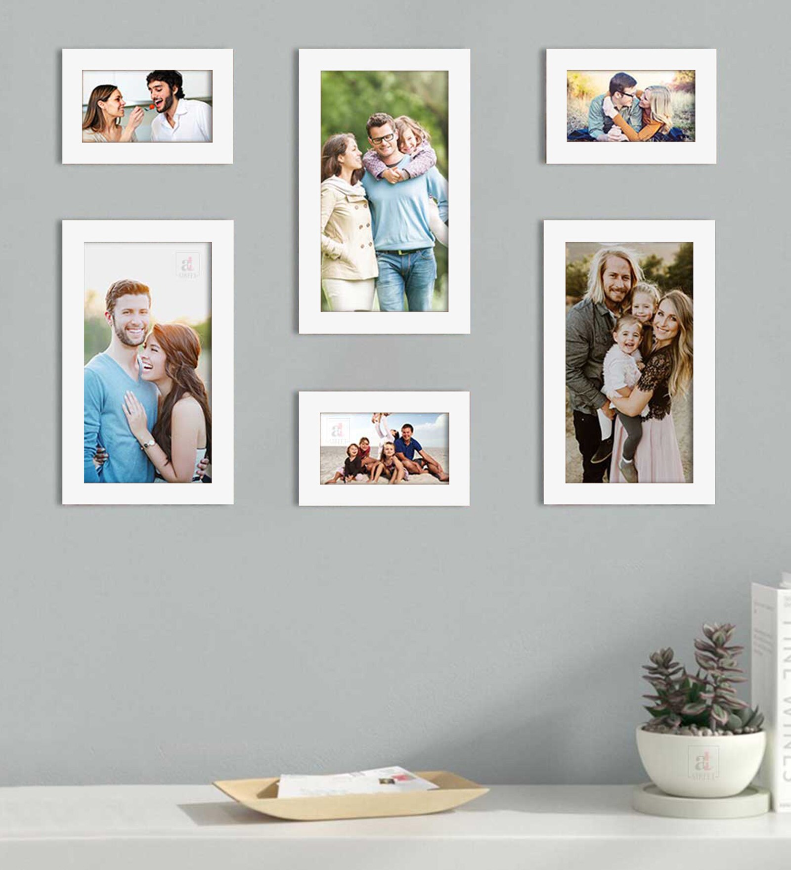 Buy White Synthetic Wood Daisy Set Of 6 Collage Photo Frames at 24% OFF ...