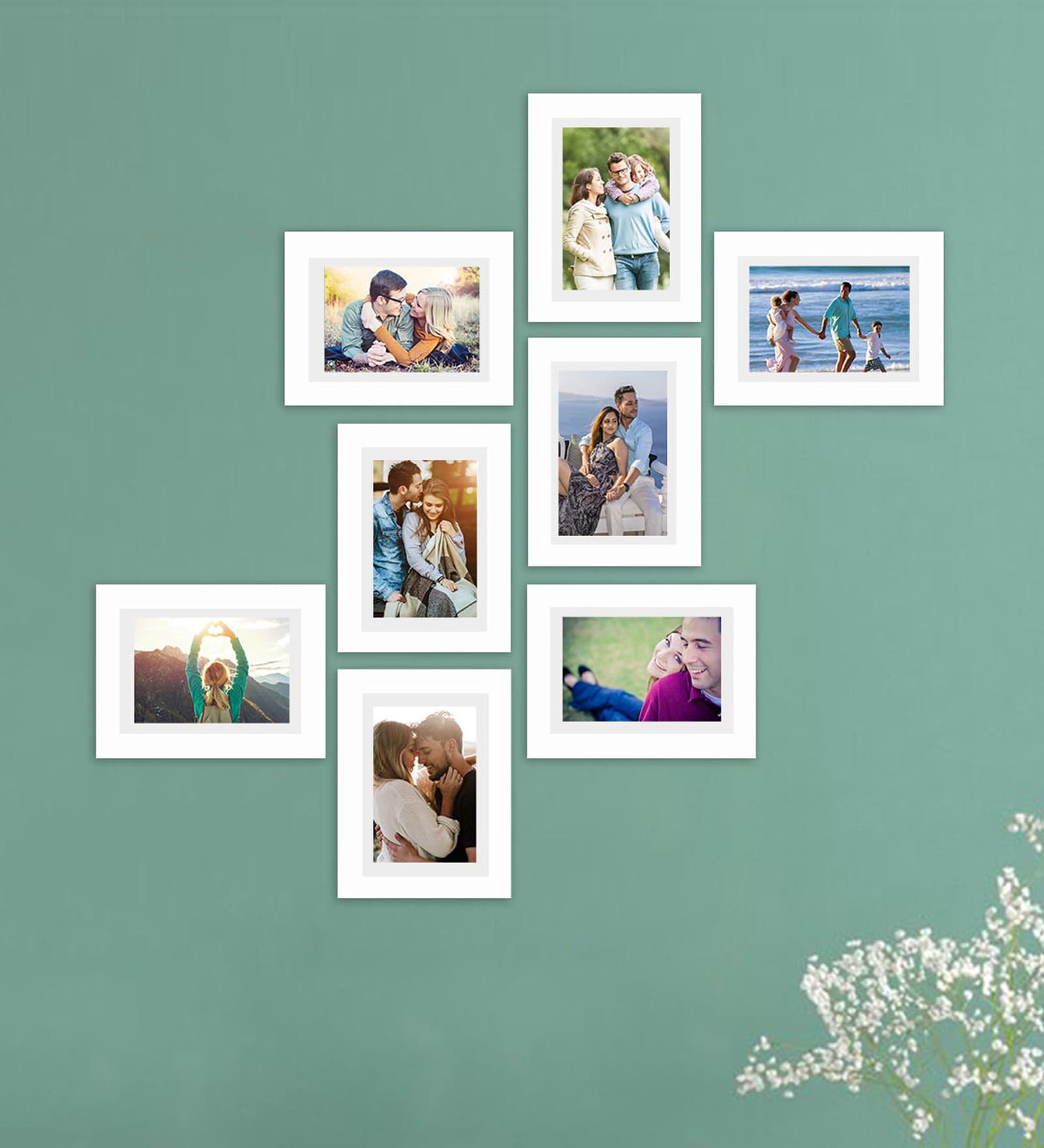 Buy White Synthetic Wood Emersyn Set Of 8 Collage Photo Frames at 15% ...