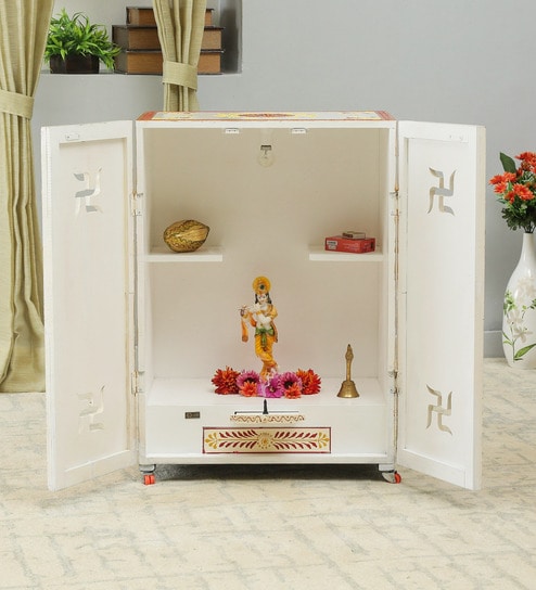 Buy Brown Sheesham And MDF Wood Pooja Mandir With Door at 35% OFF by D ...