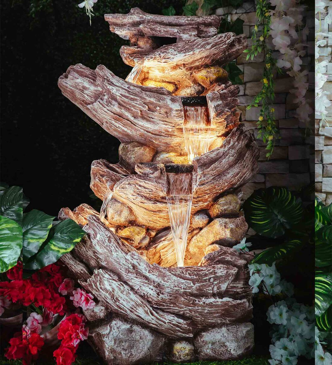 Buy Wine Wood Stone Indoor Water Fountain at 5% OFF by Expleasia ...