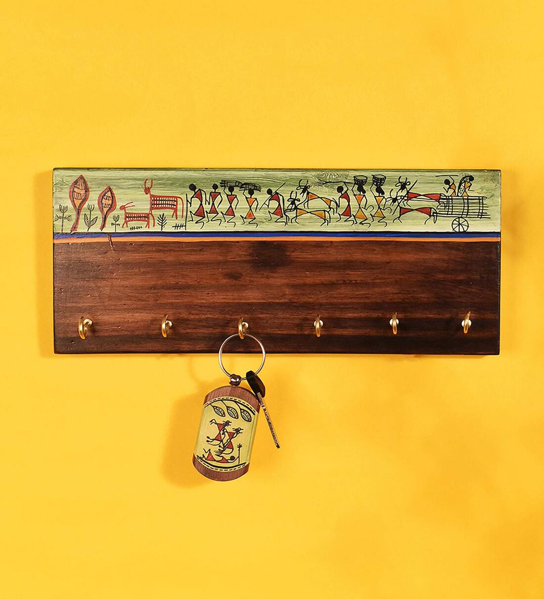 Buy Wooden Handcrafted Warli Art Key Holder at 28% OFF by Aakriti art ...