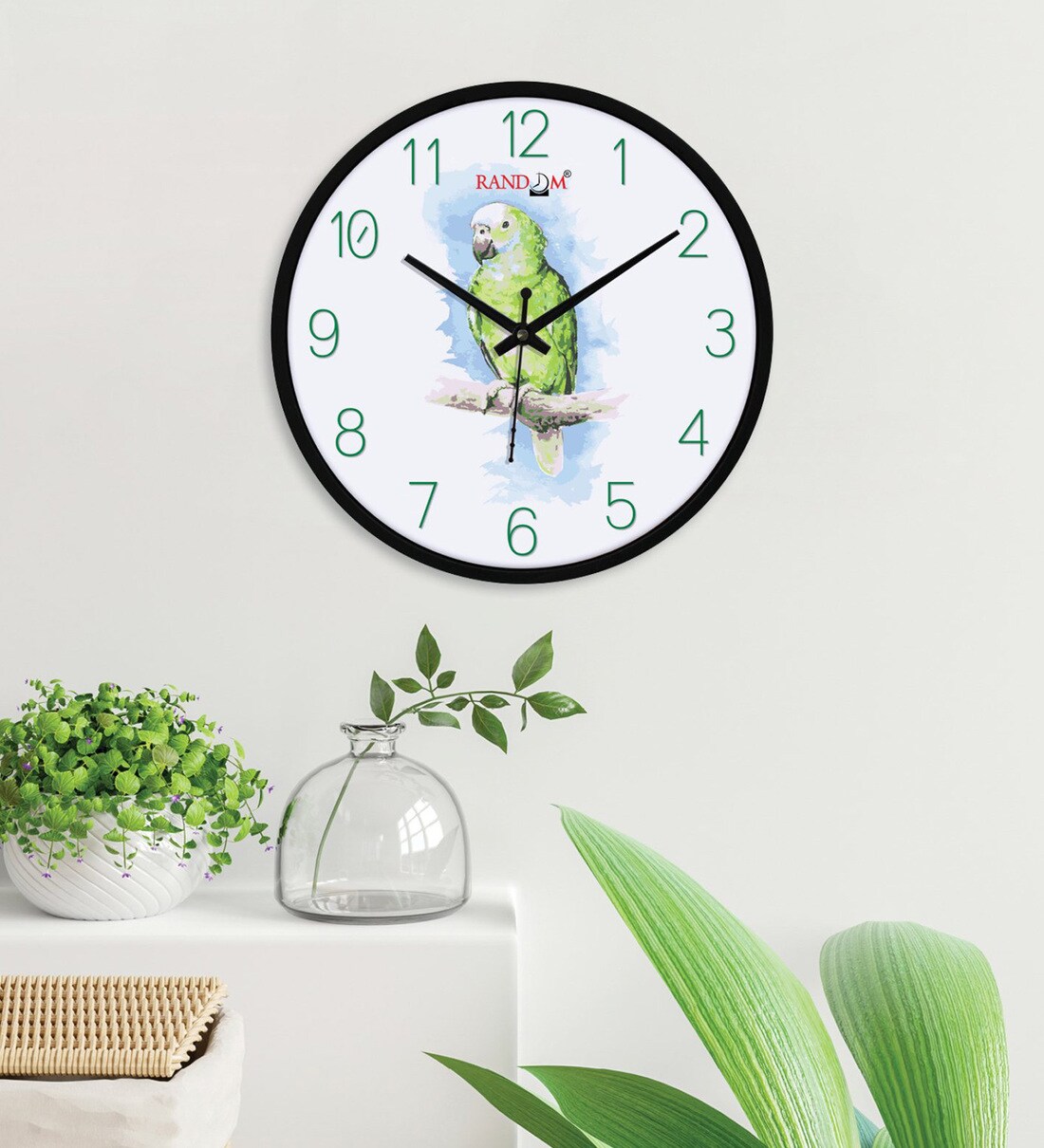 Buy Wooden Parrot Wall Clock In Black By Random Online - Modern Wall ...