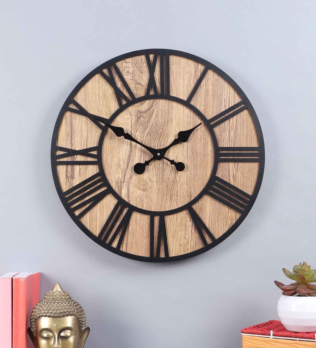 Buy Wooden Roman Wall Clock by Vardaanya Homes Online - Modern Wall ...