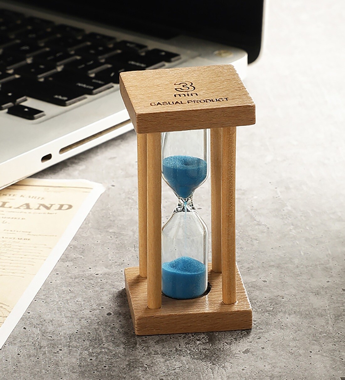 Buy Wooden Square Four Pillar 3 Minutes Sand Timer Showpiece at 36% OFF ...