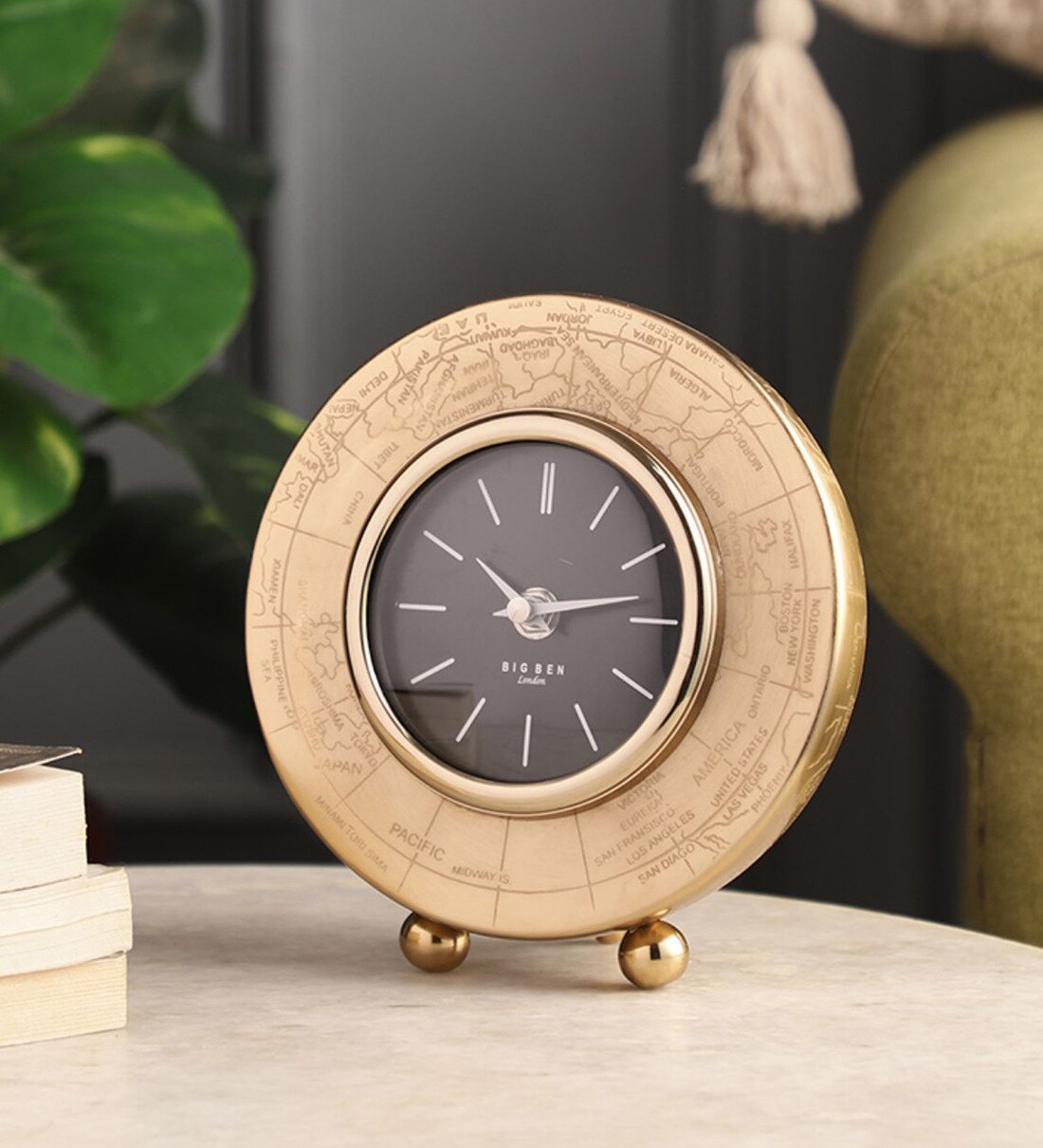 Buy World Gold Aluminium Table Clock at 31% OFF by Decor de Maison ...