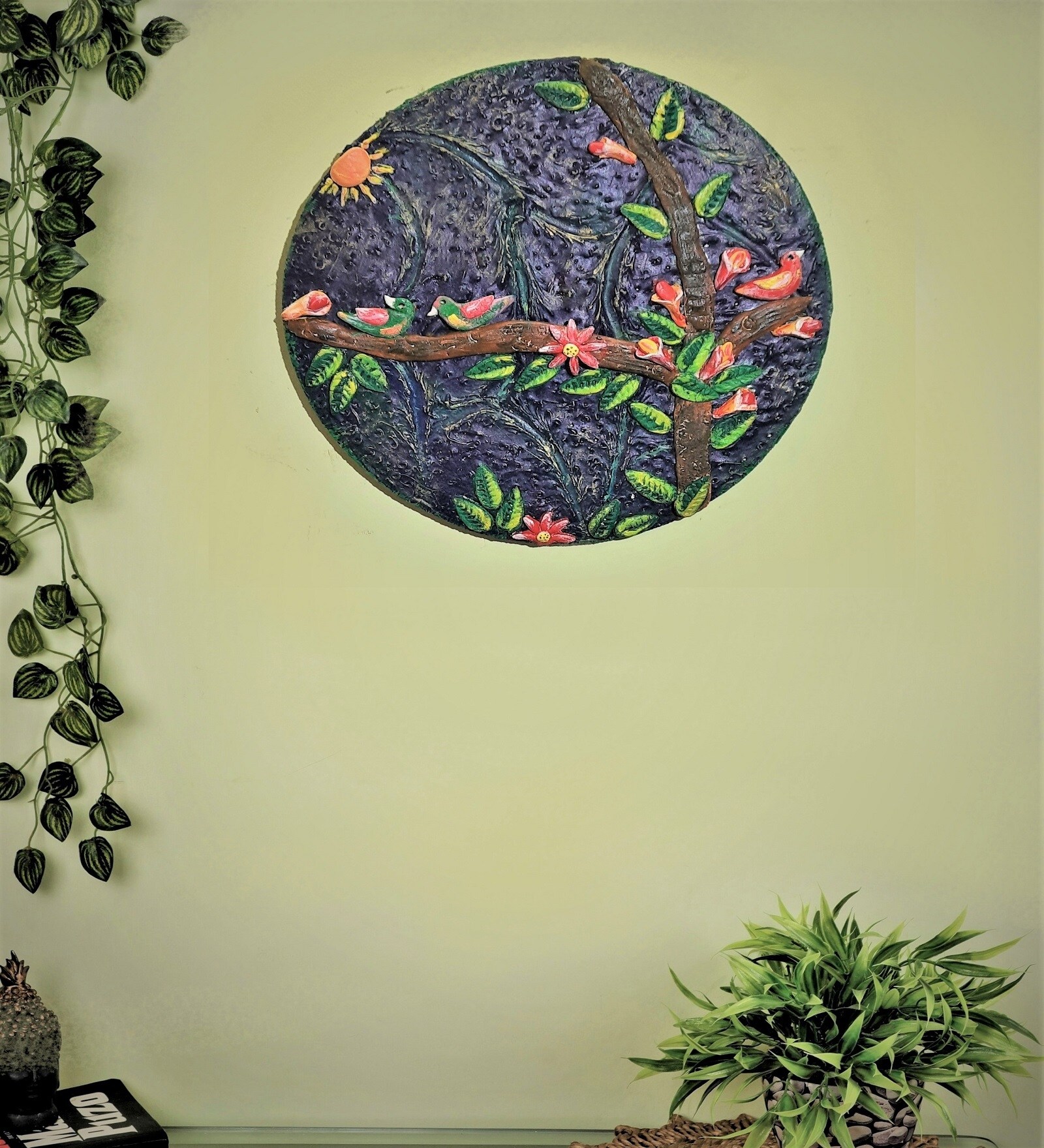 Buy Woden 3D Nature Handmade Multicolour Round Wall Art at 29% OFF by ...