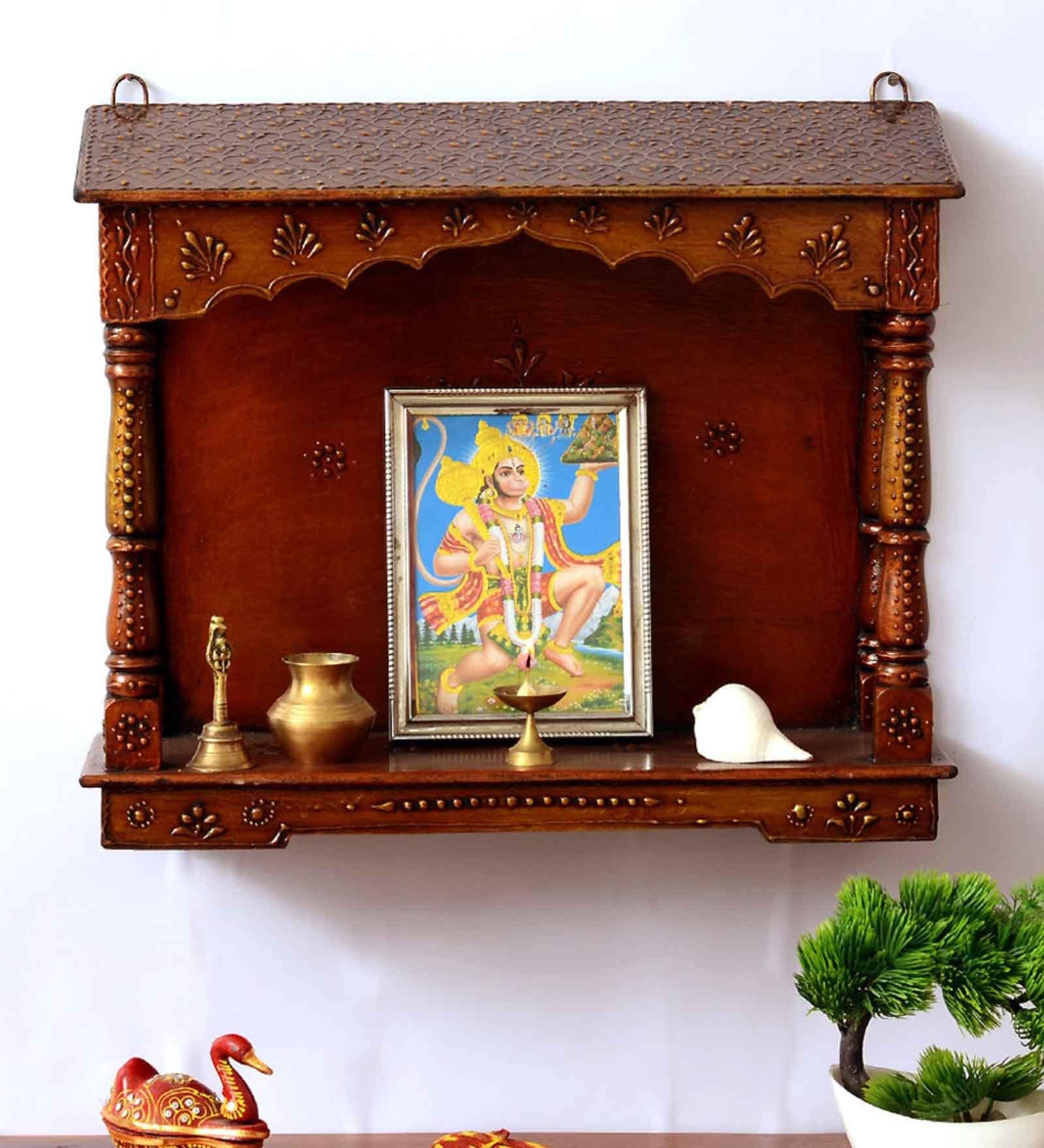 Buy Wooden Copper Colour Big Hut Temple at 35% OFF by Craft Tree ...