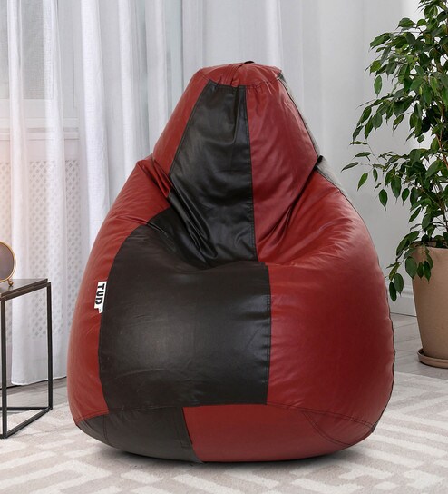 Buy Classic XXL Leatherette Bean Bag Cover in Brown Tan Colour Online ...