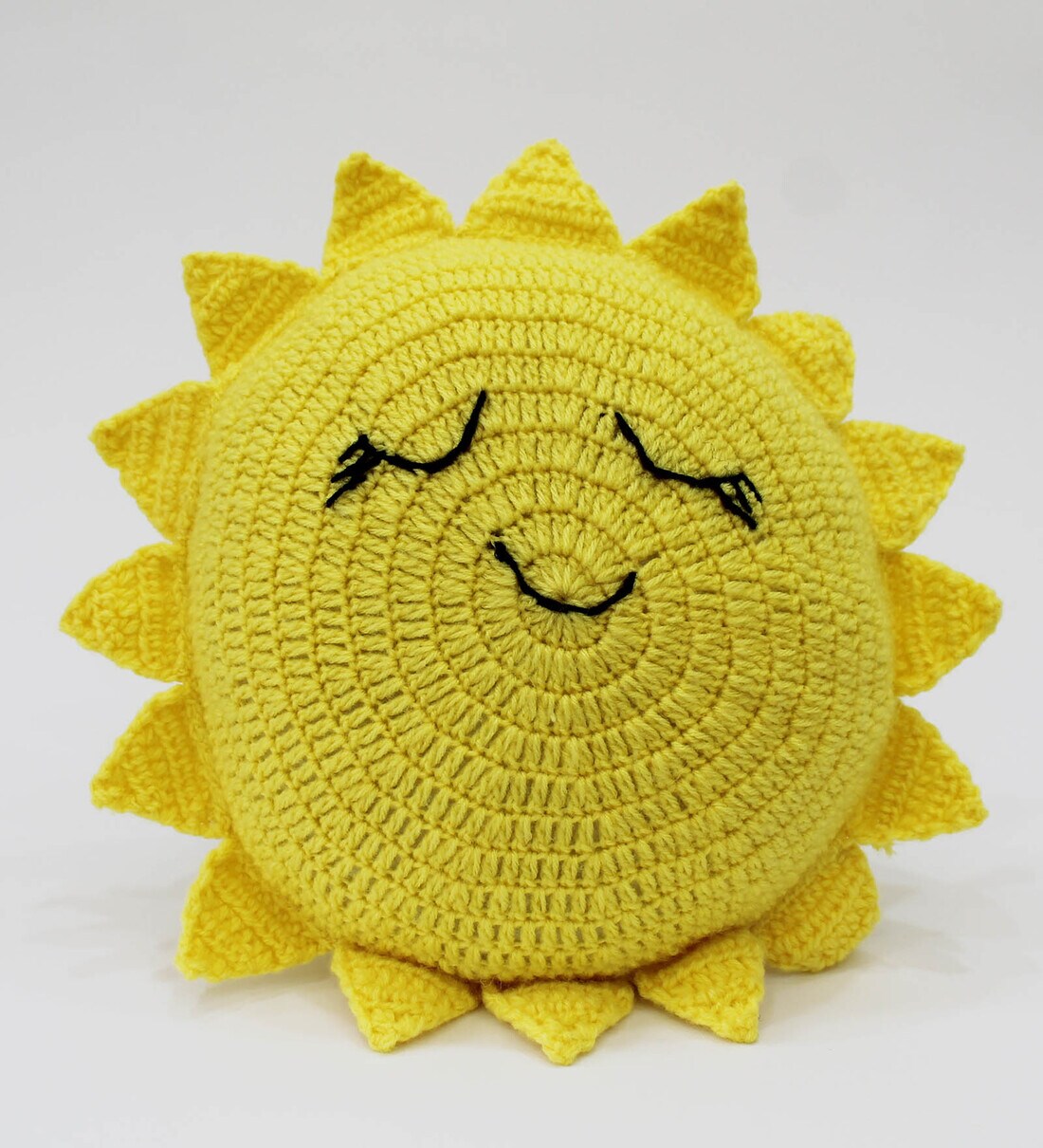 Buy Yellow Acrylic Wool 12 x 12 Emoticon Cuddle Cushion at 23% OFF by ...