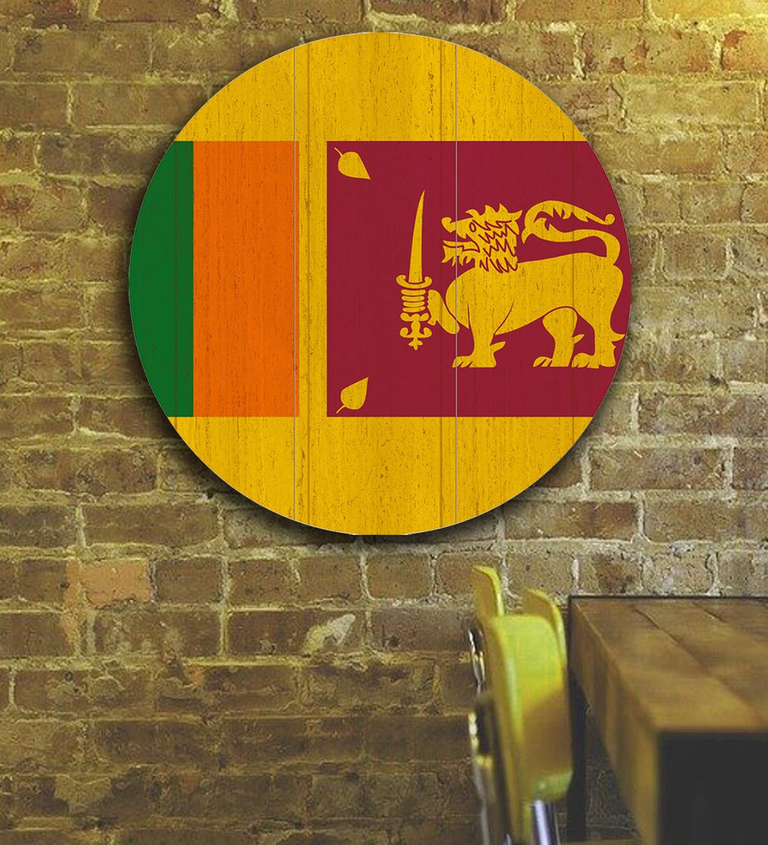 Buy Yellow MDF Wood Sri Lanka Cricket Flag Decorative Wall Plate by ...