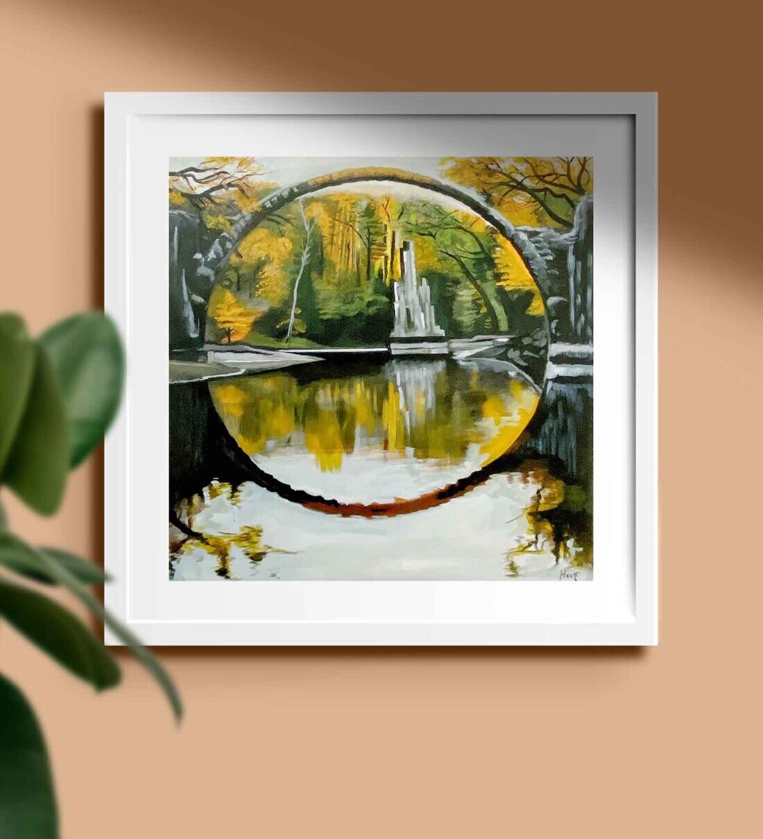 Buy Yellow The Bridge Canvas Original Wall Painting at 23% OFF by ...