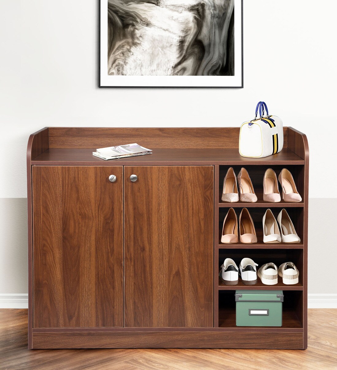 Buy Zen Shoe Cabinet In Columbian Walnut Finish at 53% OFF by GUDSMITH ...