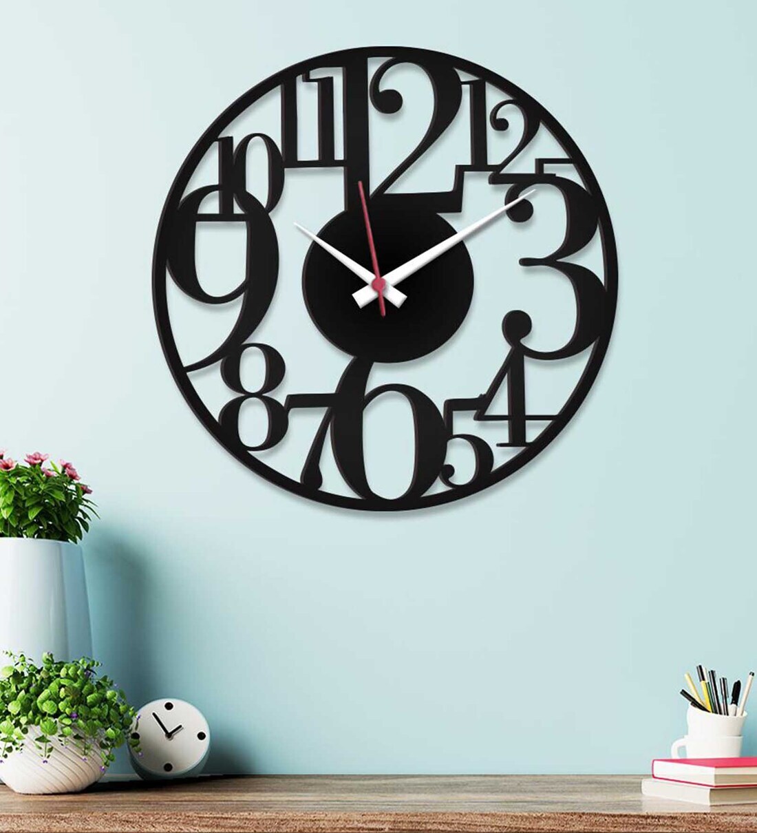 Buy Zig Zag Numbers Wooden Wall Clock by WallMantra at 43% OFF by ...